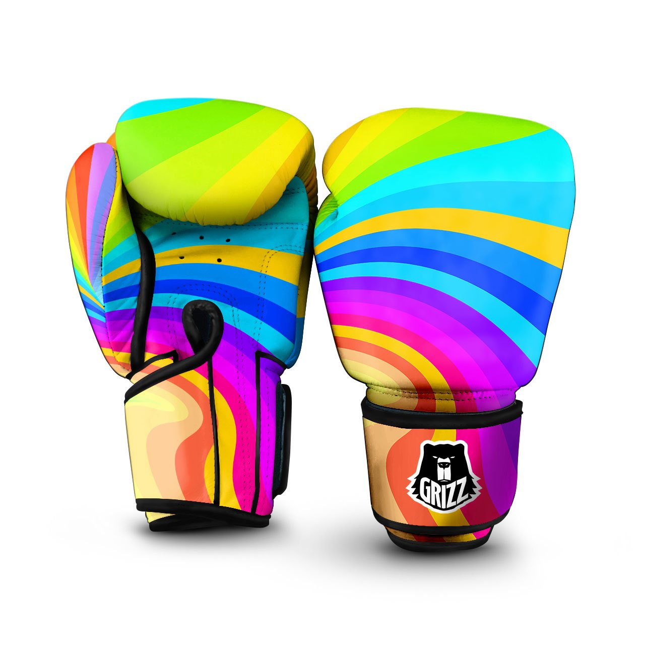 Psychedelic Rainbow Torus Print Boxing Gloves