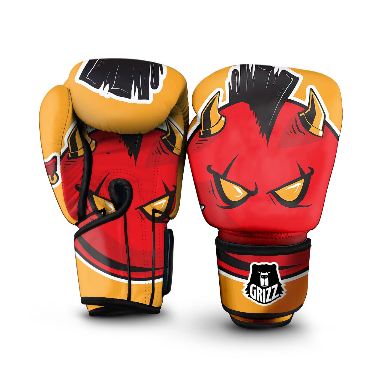 Punk Devil Mohawk Print Boxing Gloves