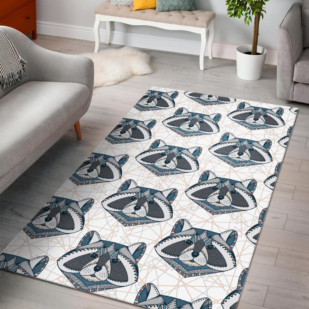 Raccoon Print Pattern Floor Mat