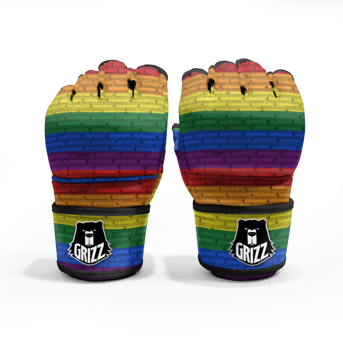 Rainbow Brick Wall LGBT Pride Print MMA Gloves