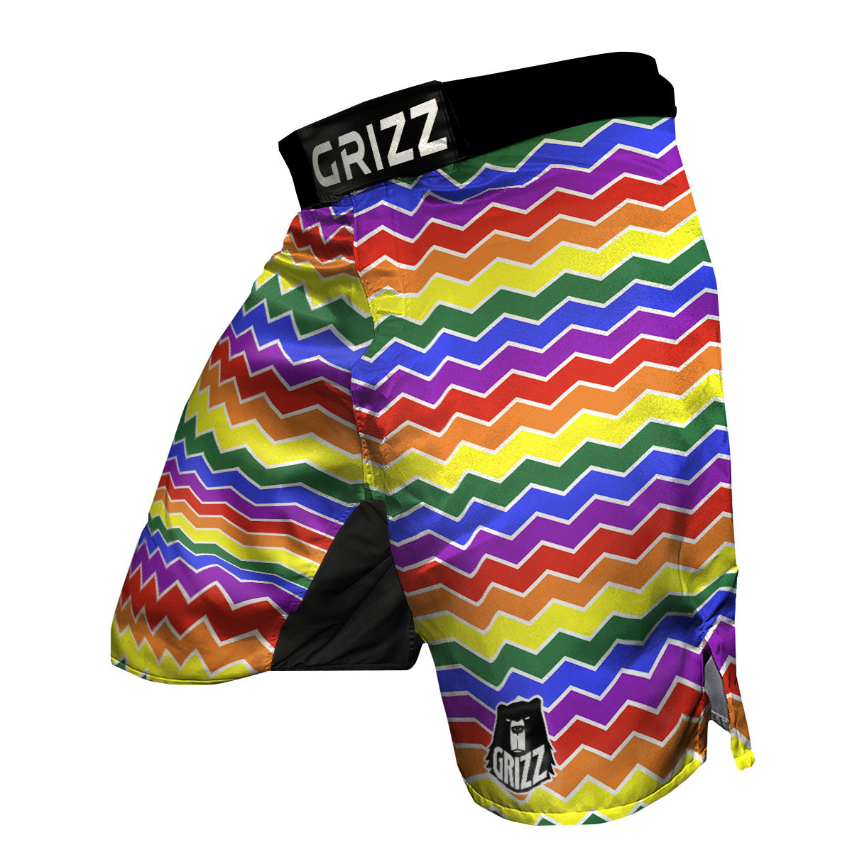 Rainbow Chevron LGBT Pride Print Pattern MMA Shorts