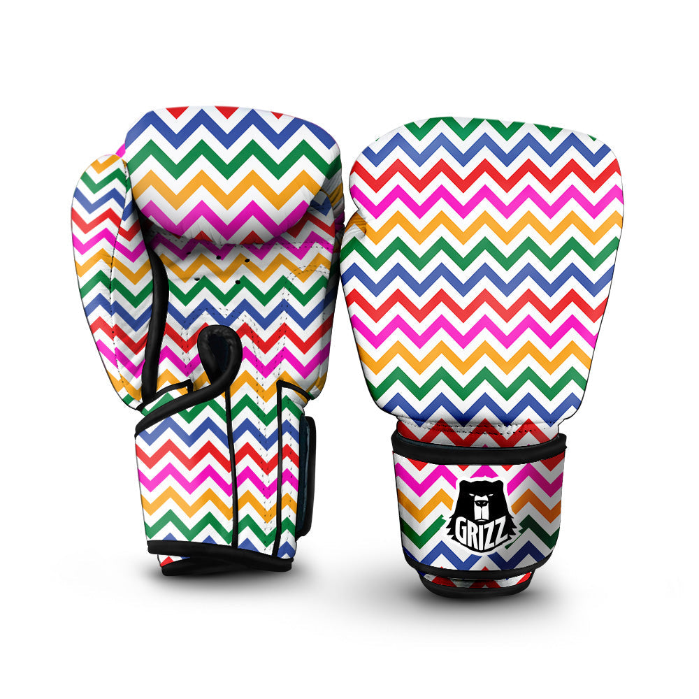 Rainbow LGBT Zigzag Print Pattern Boxing Gloves