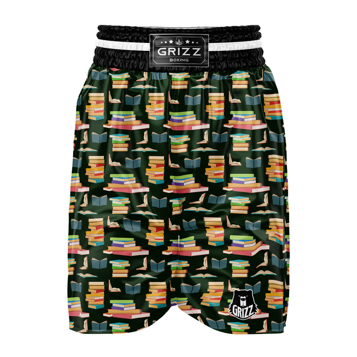 Reading Books Pile Print Pattern Boxing Shorts