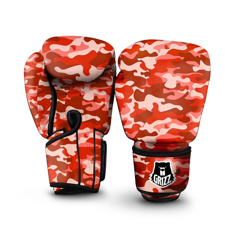 Red Camo And Camouflage Print Boxing Gloves