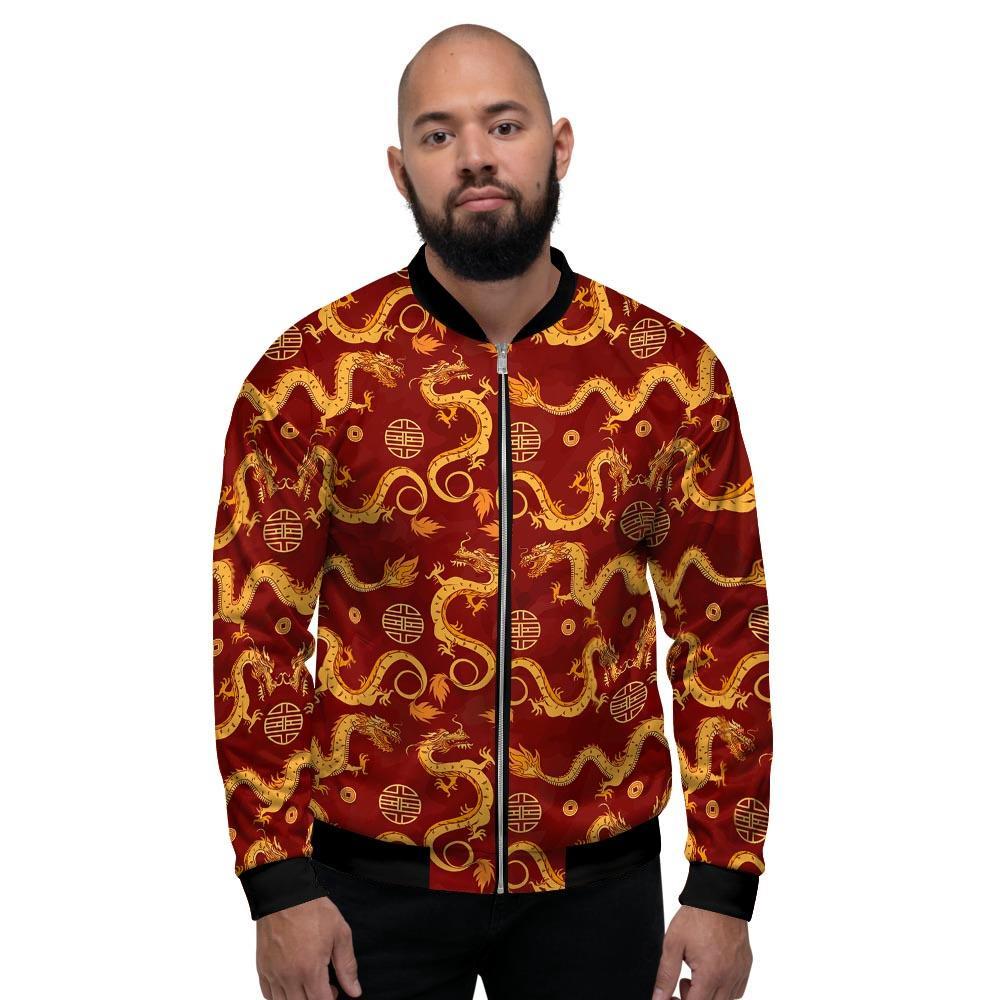 Red Chinese Dragon Men's Bomber Jacket