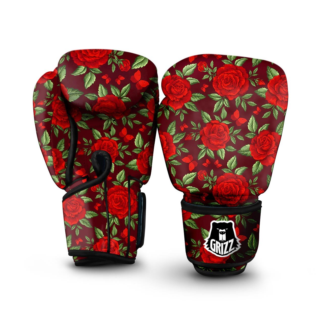 Red Rose Flower Boxing Gloves