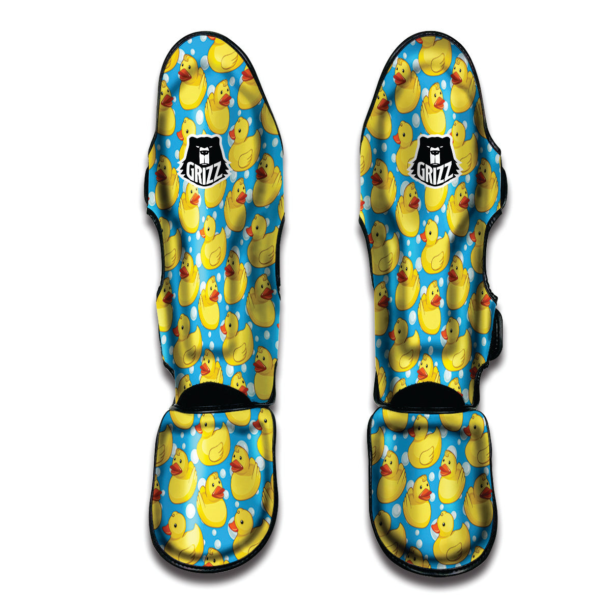 Rubber Duck In Water Print Pattern Muay Thai Shin Guards