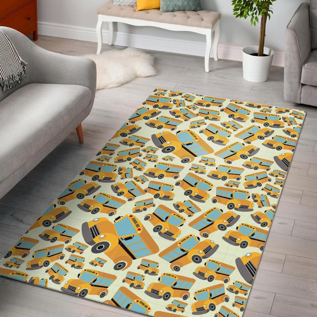 School Bus Pattern Print Floor Mat