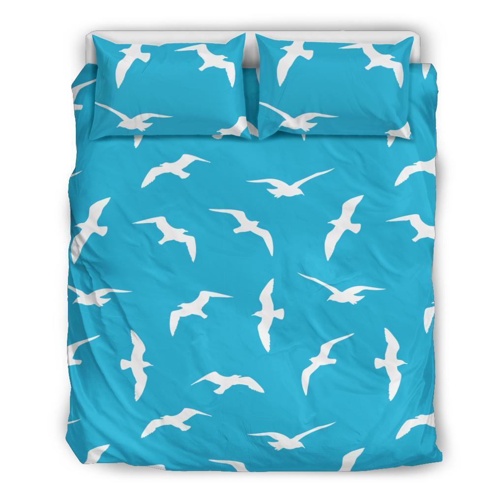 Seagull Pattern Print Duvet Cover Bedding Set