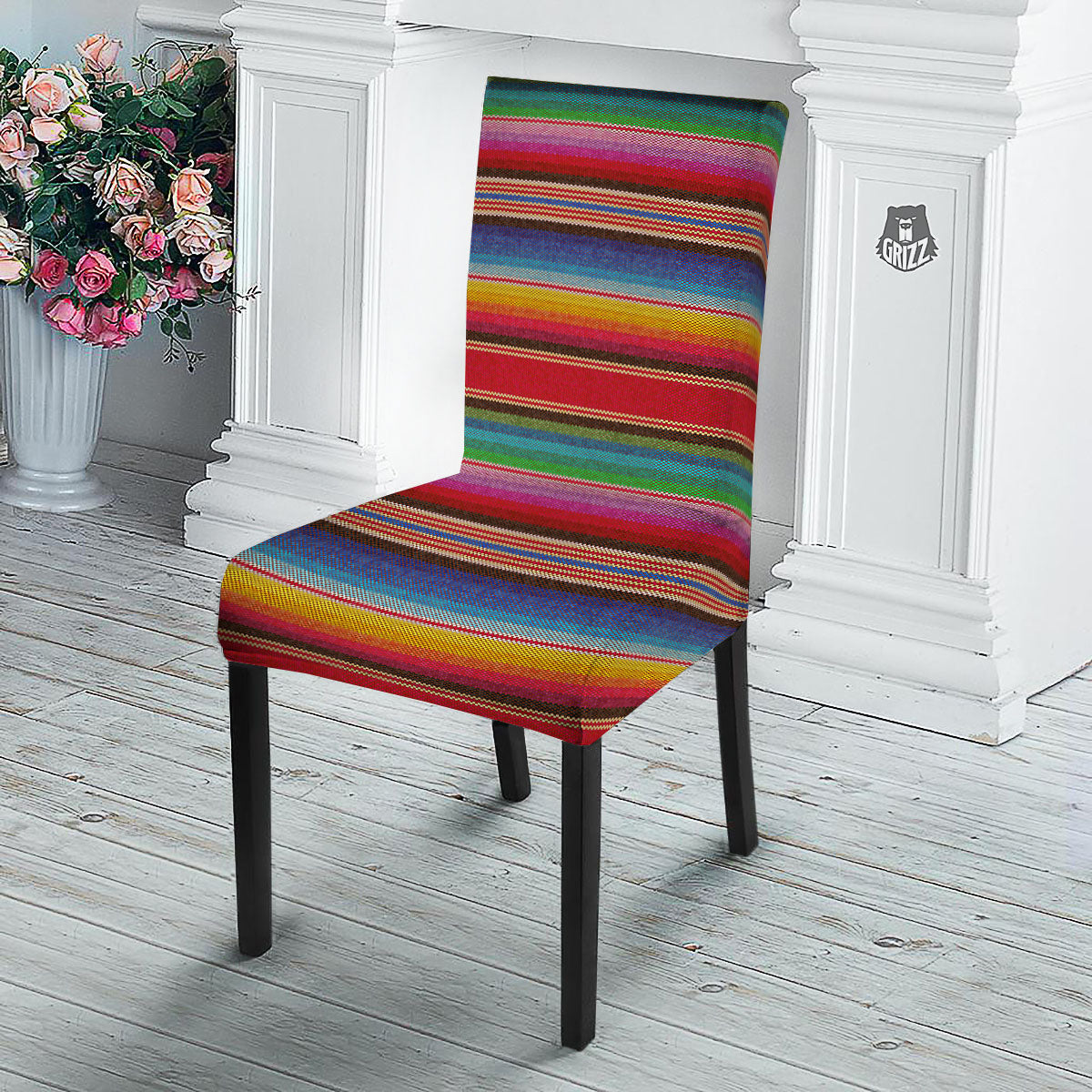 Serape Blanket Ethnic Print Pattern Dining Chair Slipcover