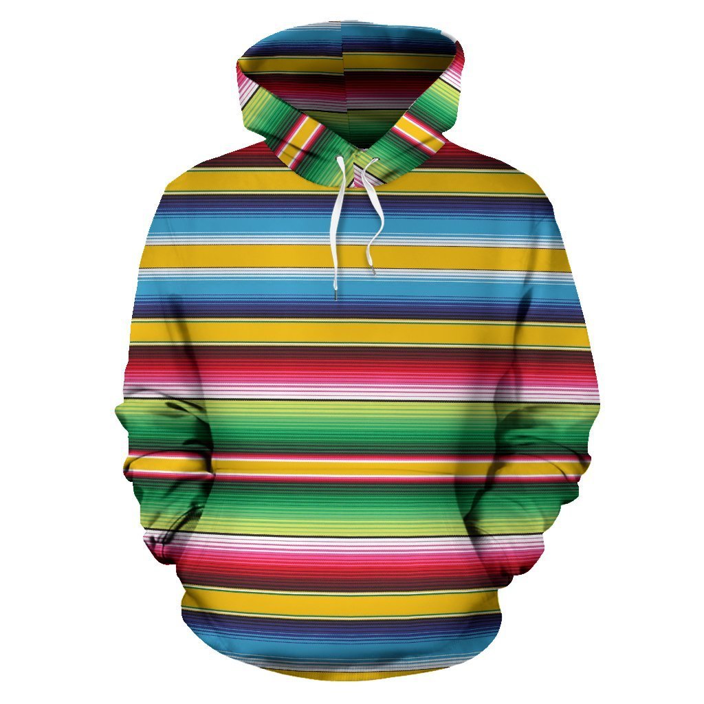 Serape Mexican Blanket Baja Pattern Print Women Men Pullover Hoodie