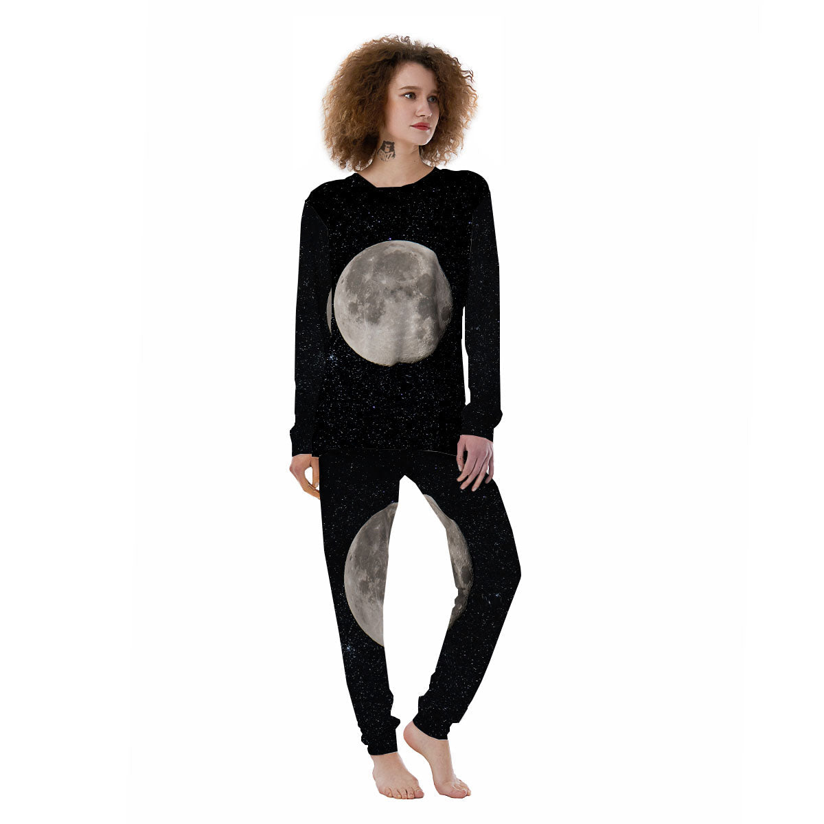 Sky Night Full Moon Print Women's Pajamas