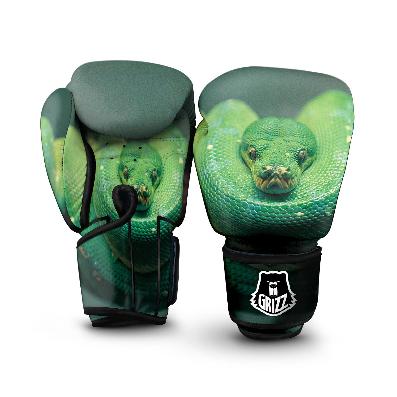 Snake Emerald Tree Boa Print Boxing Gloves