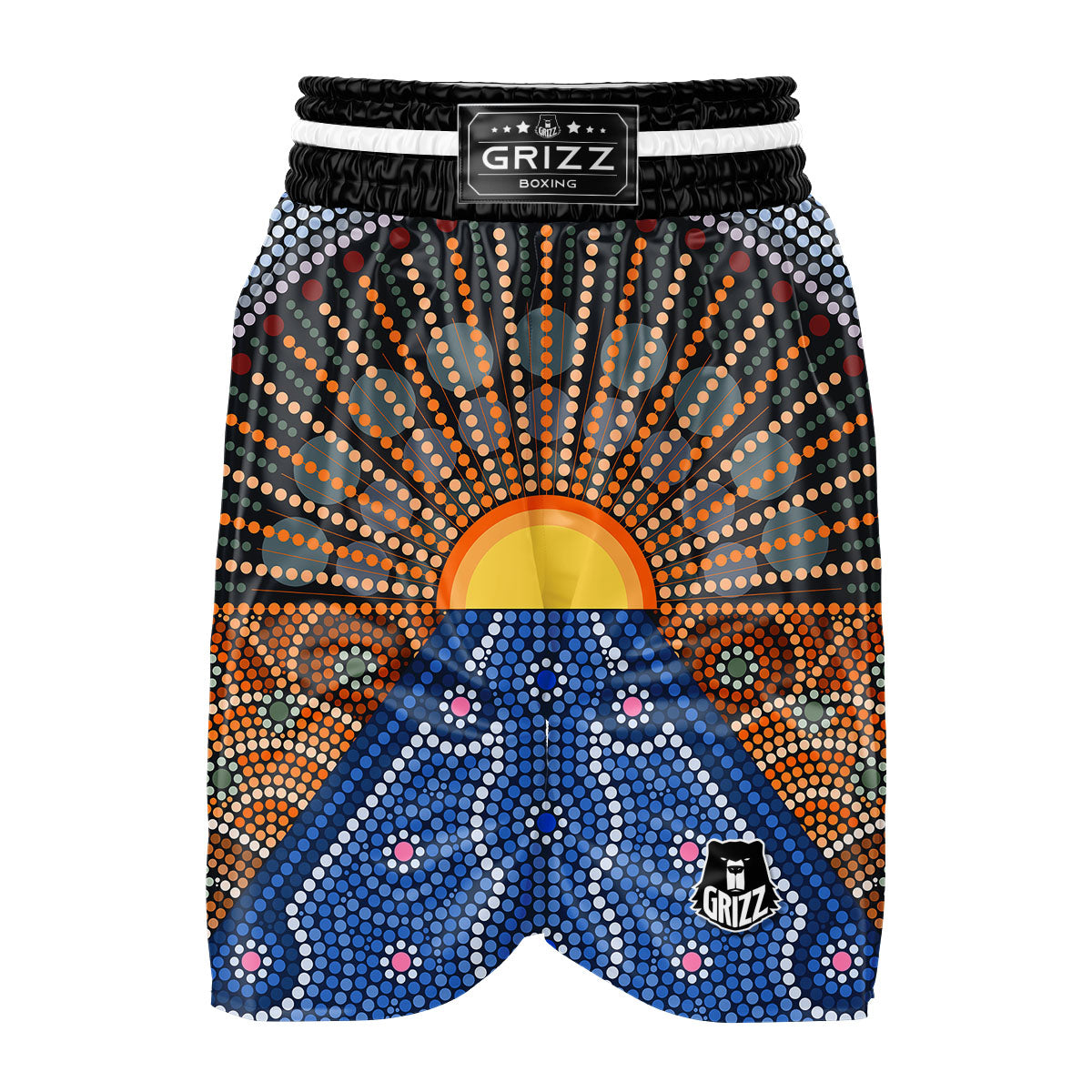 Sunset Art Aboriginal Indigenous Print Boxing Shorts