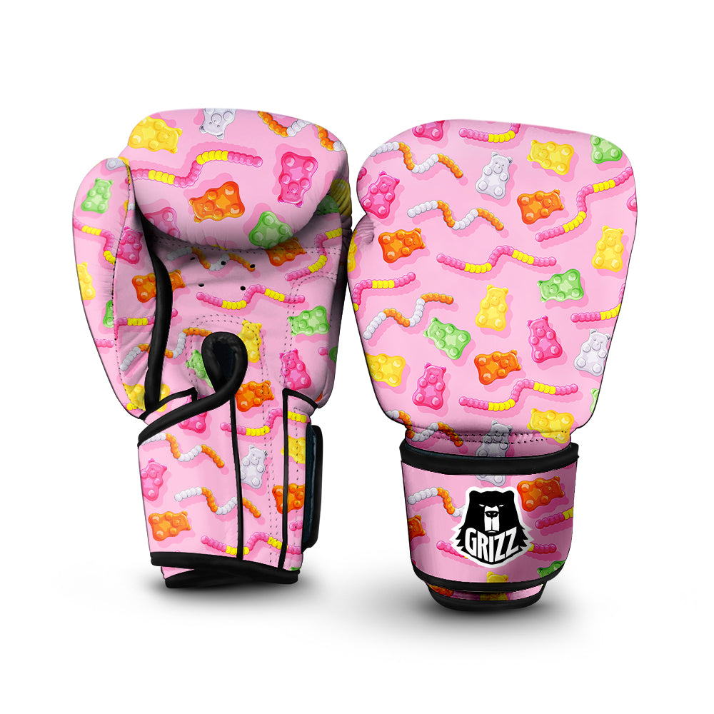 Sweet Gummy Bears And Worms Print Pattern Boxing Gloves