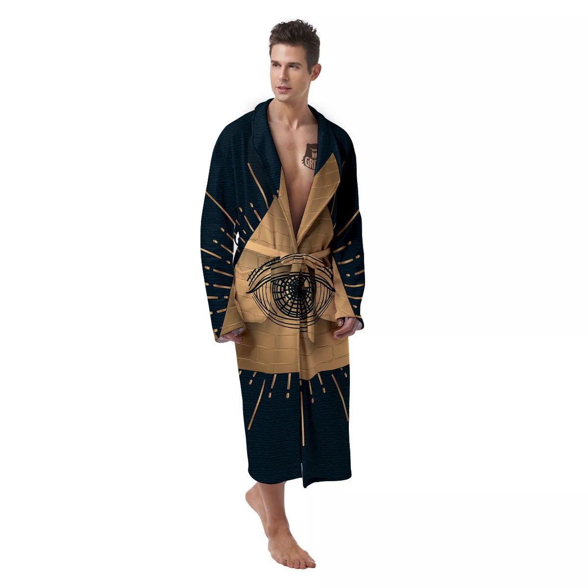 Symbol Illuminati Print Men's Robe