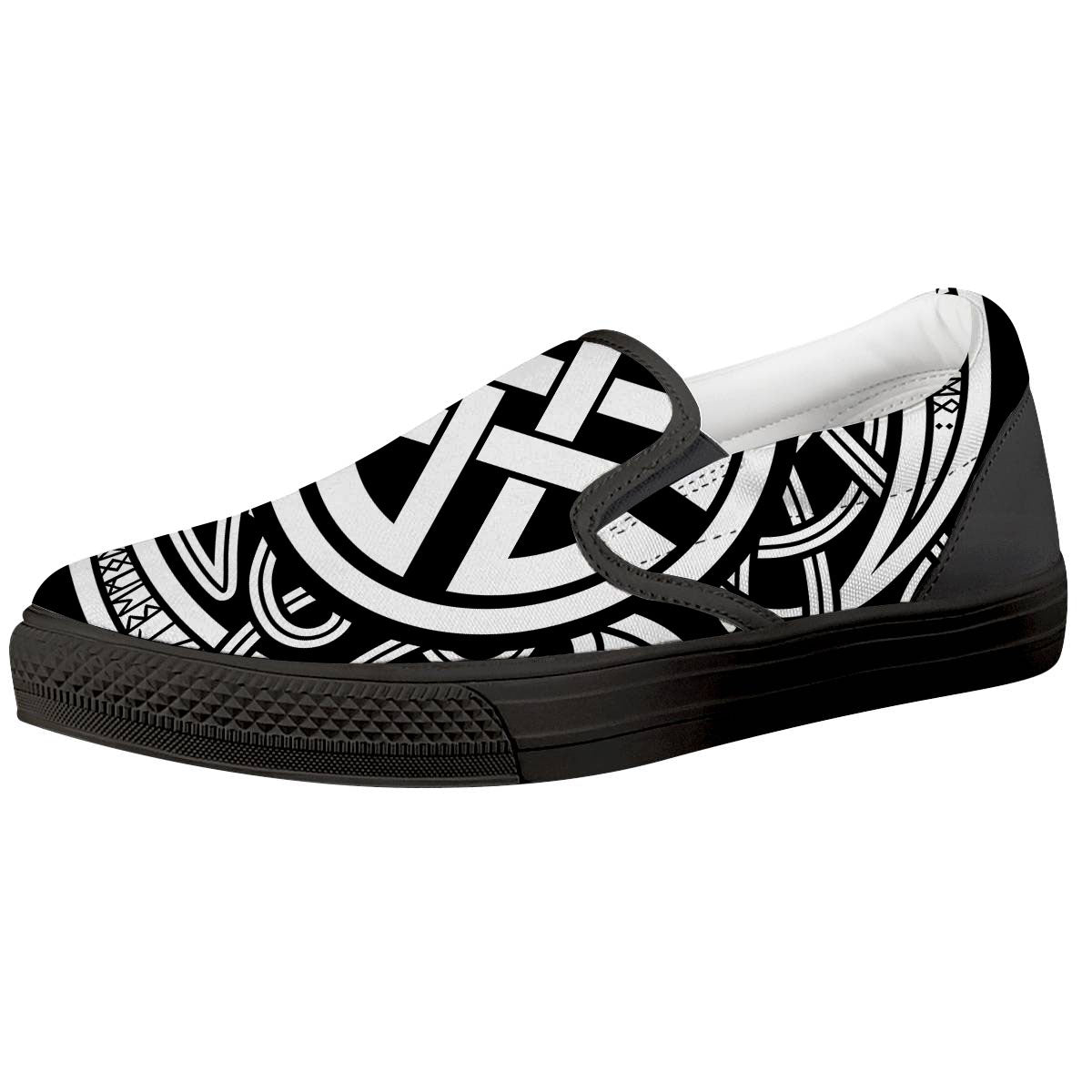 Symbol Viking Norse Runes Print Black Slip On Shoes – Grizzshopping