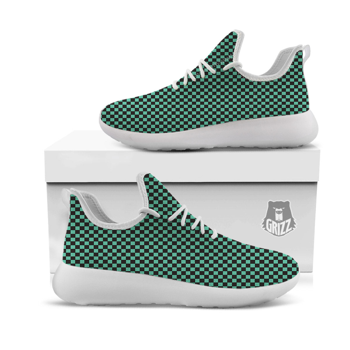 Tanjiro Print Pattern White Athletic Shoes