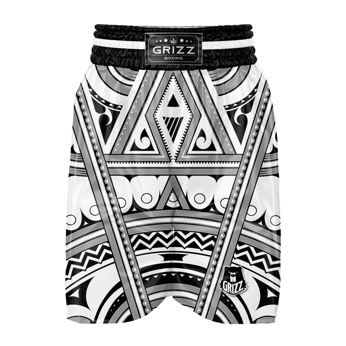 Tatto Polynesian Tribal Maori Print Boxing Shorts