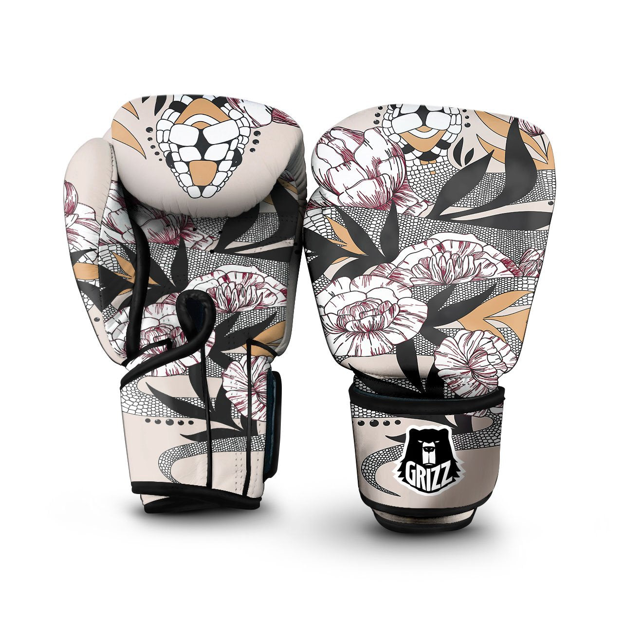 Tattoo Japanese Snake Print Boxing Gloves
