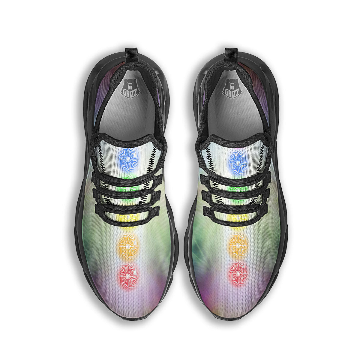 The Seven Chakras And Reiki Print Black Running Shoes – Grizzshopping
