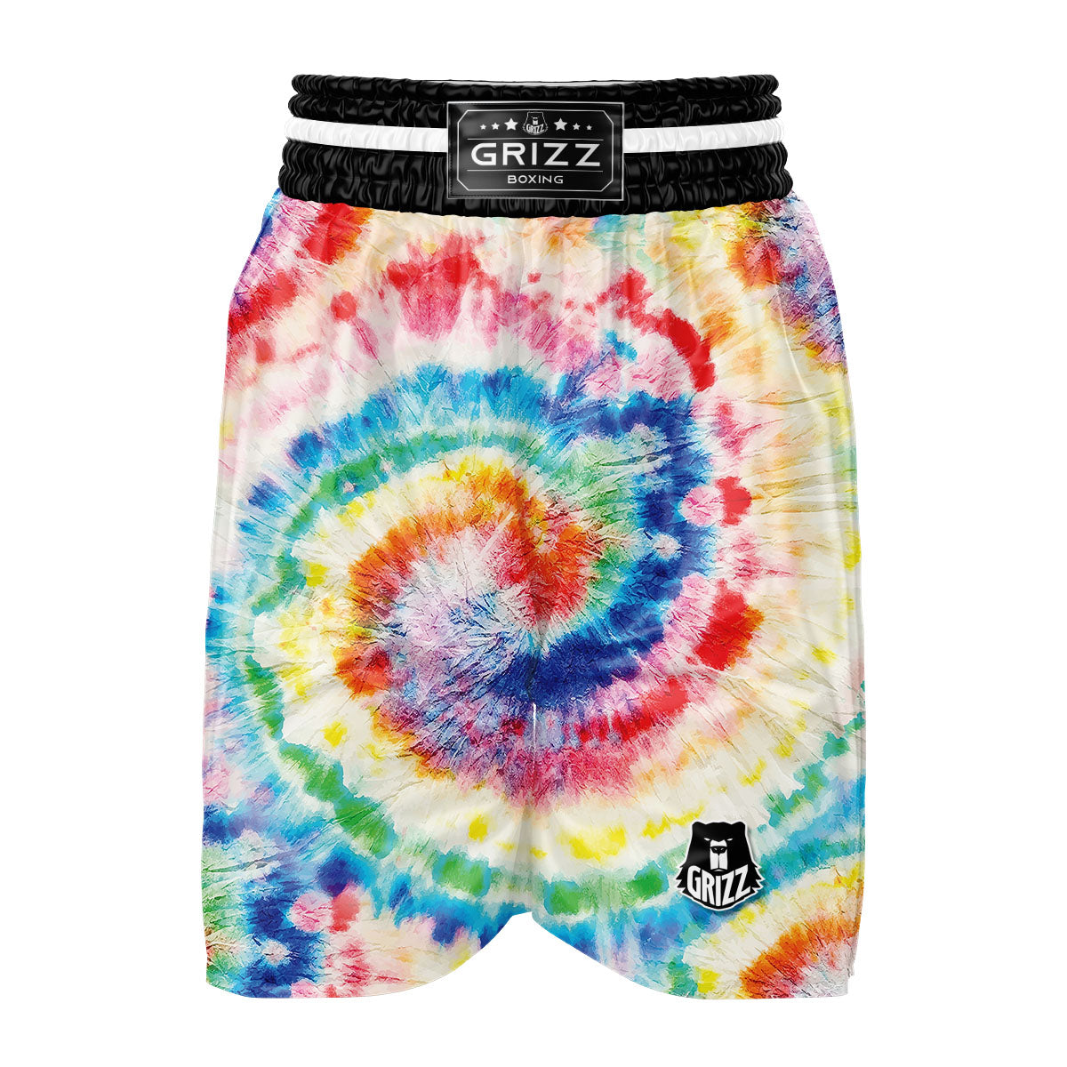 Tie Dye Rainbow Spiral Print Boxing Shorts