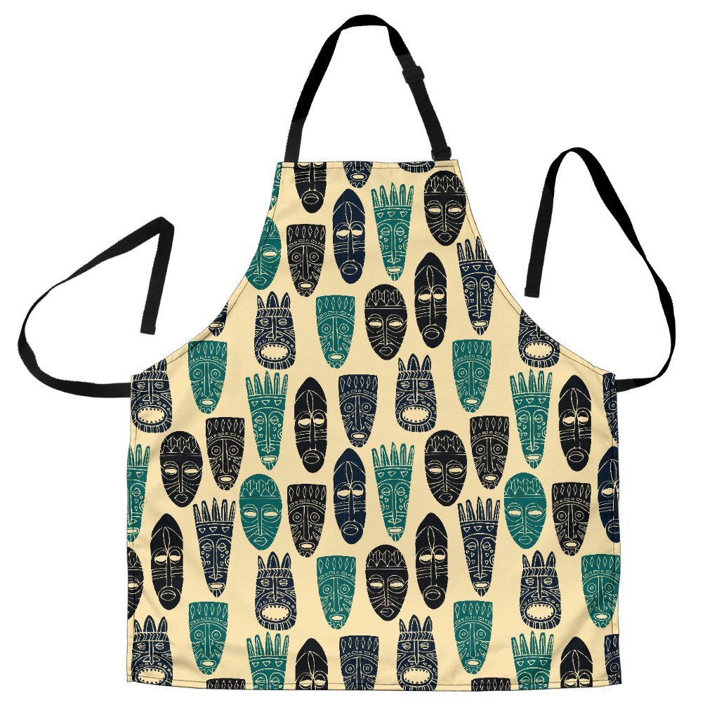 Totem Mask Print Pattern Men's Apron