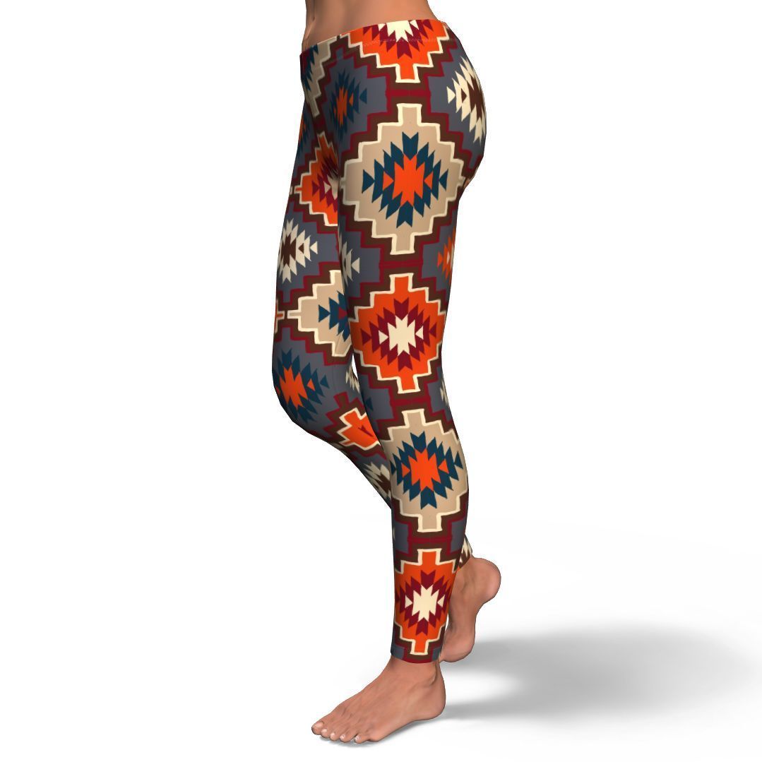 Tribal Indians Native American Aztec Navajo Print Pattern Women Leggin