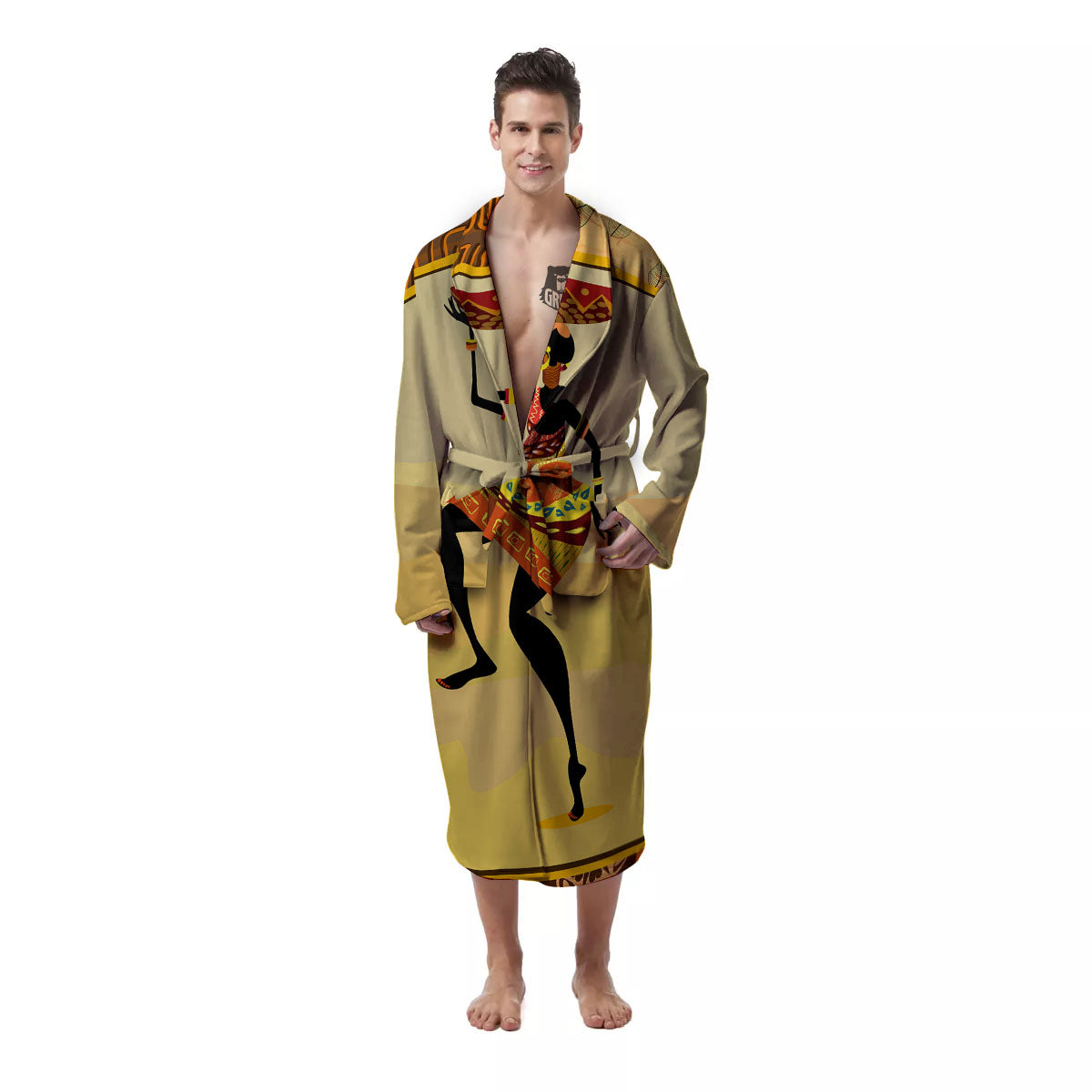 Tribal Inspired African Ethnic Print Men's Robe