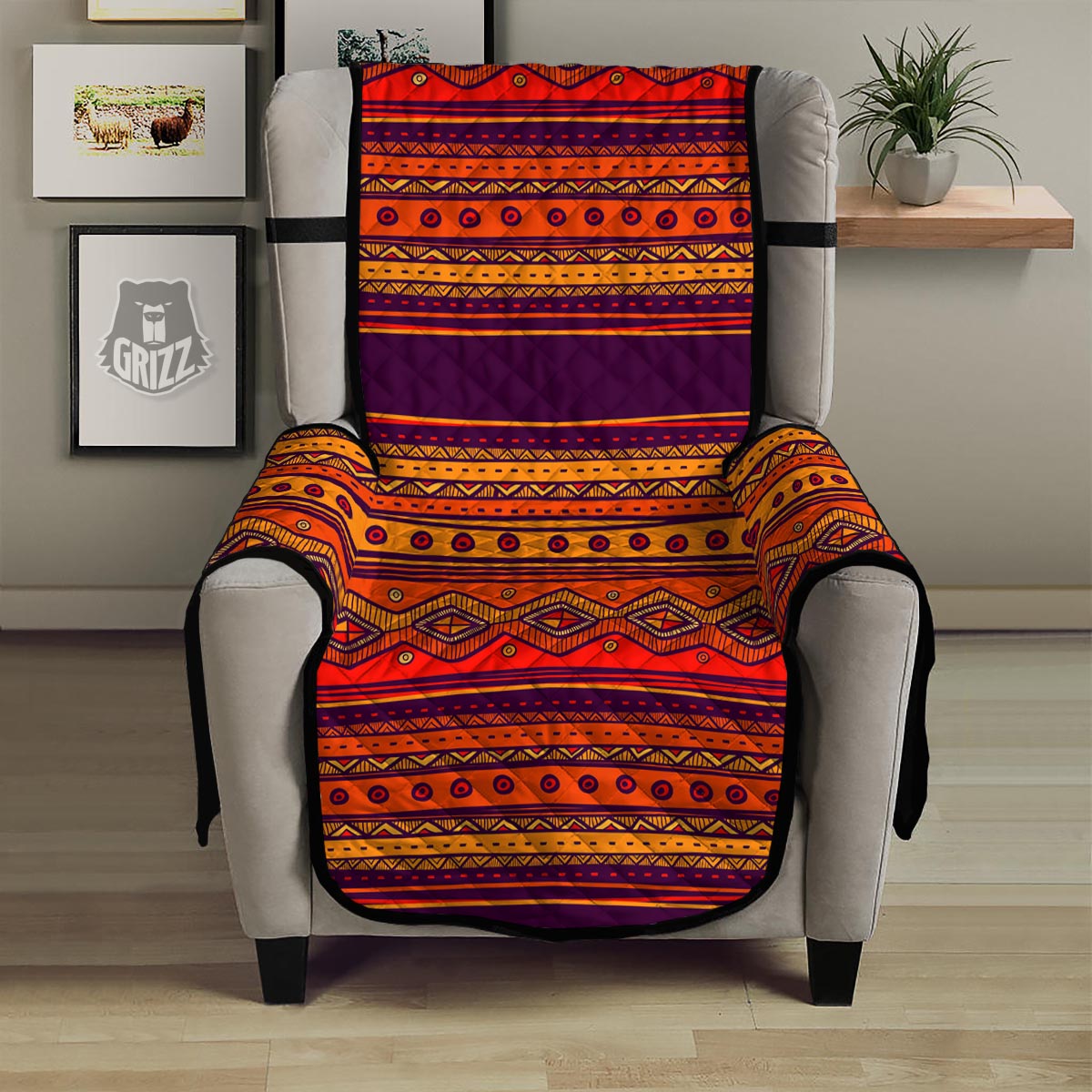 Tribal Sunset African Print Pattern Armchair Protector