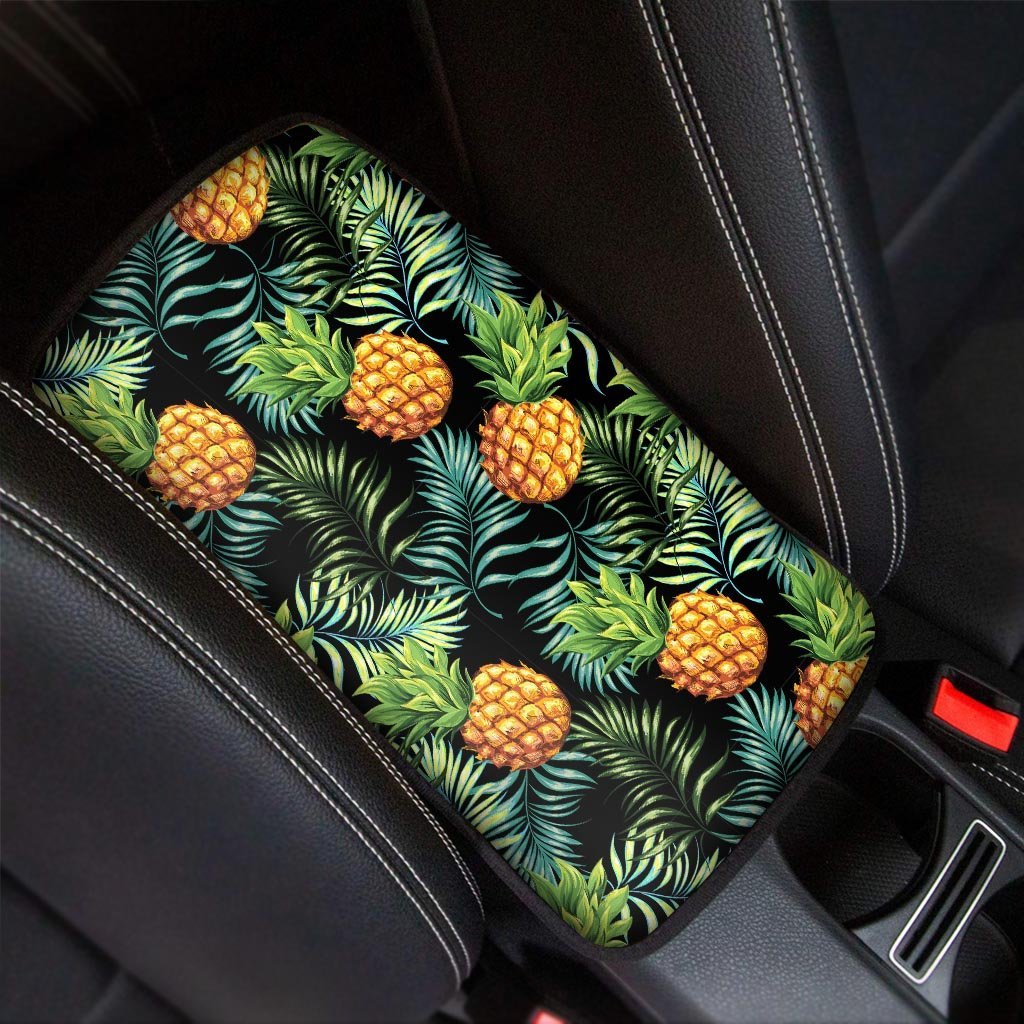 Tropical Palm Leaf Pineapple Print Car Console Cover