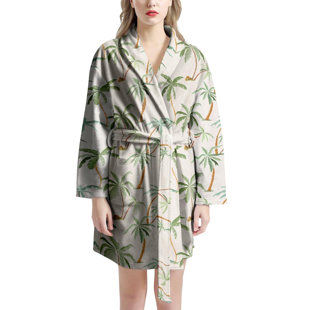Tropical Palm Tree Hawaiian Print Women's Robe