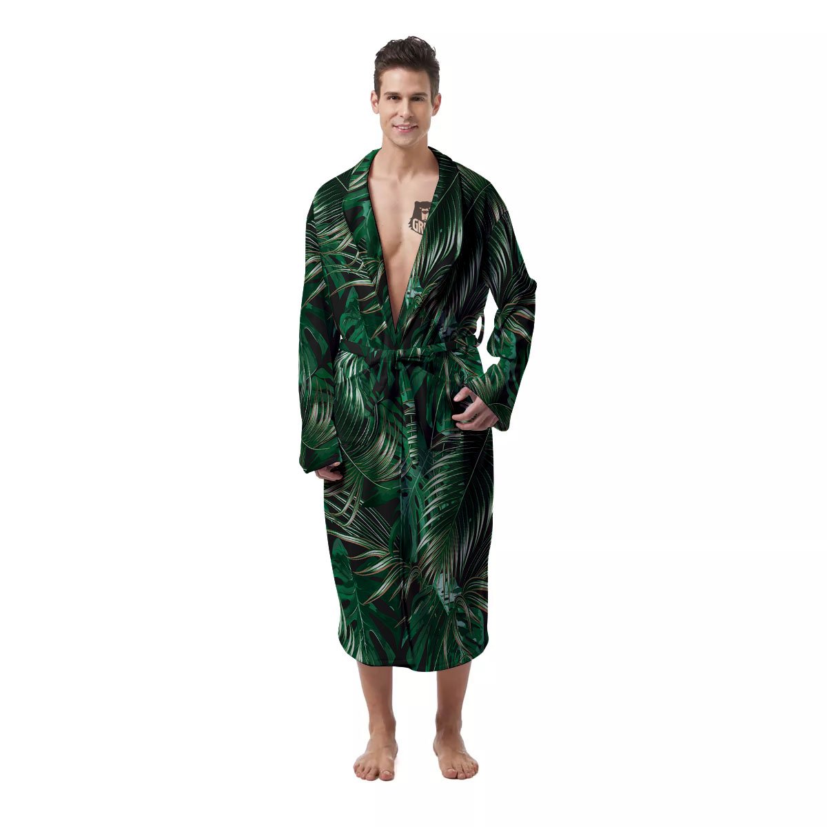 Tropical Palm Tree Print Pattern Men's Robe – Grizzshopping