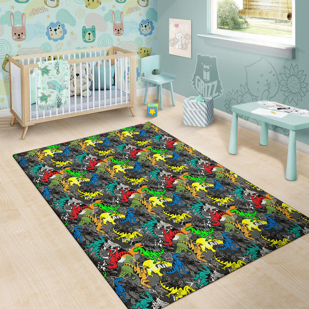 Tyrannosaurus Rex Colorful Print Floor Mat