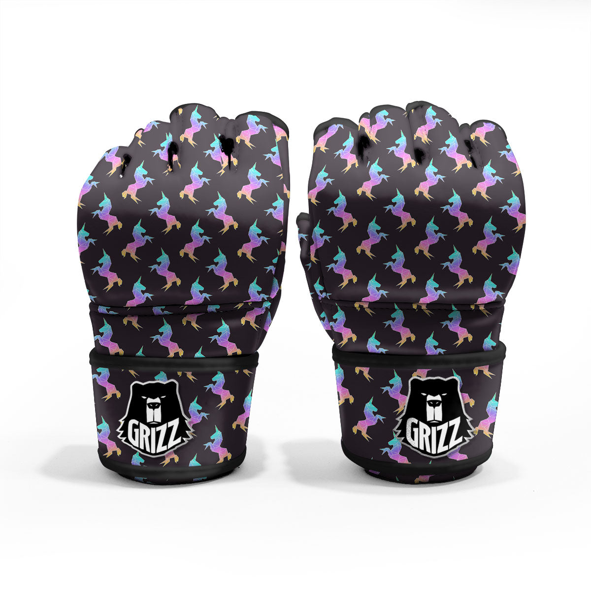 Unicorn Rainbow Origami Print Pattern MMA Gloves