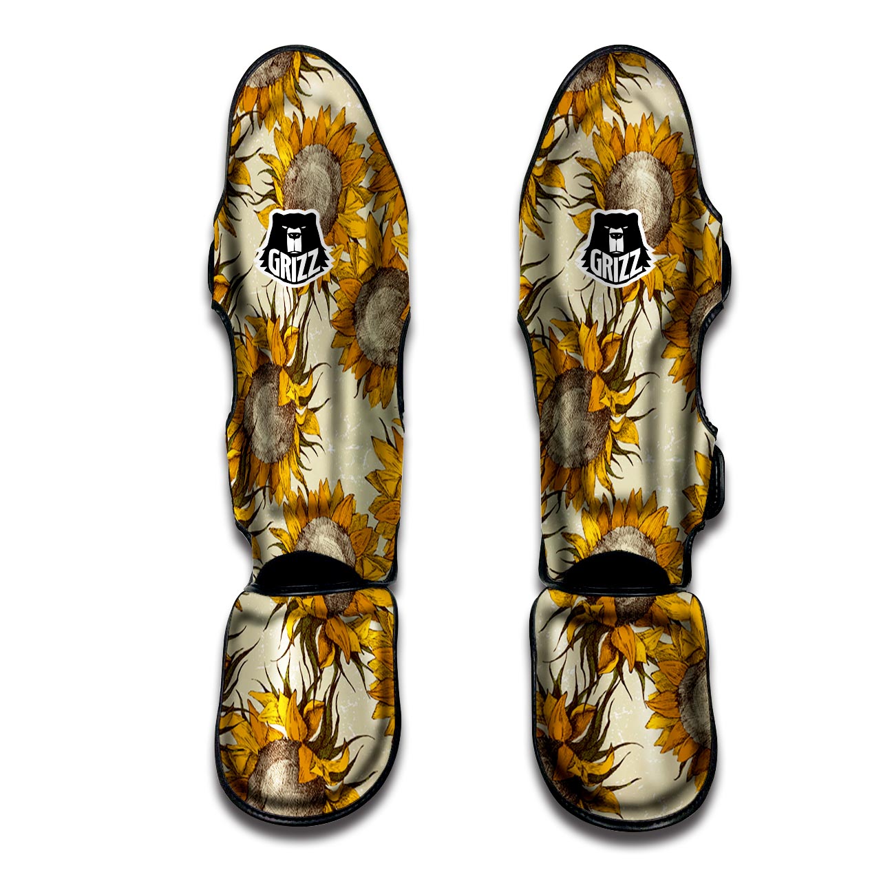 Vintage Sunflower Muay Thai Shin Guard