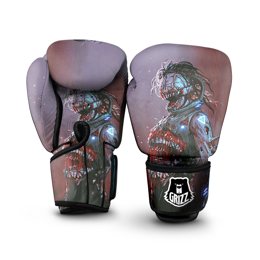 Watercolor Creepy Monsters Open Mouth Print Boxing Gloves