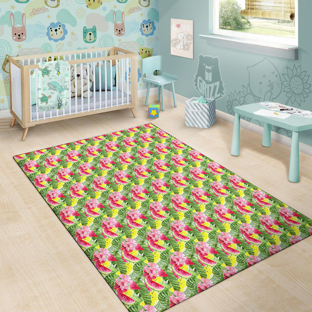 Watermelon Cute Tropical Print Pattern Floor Mat