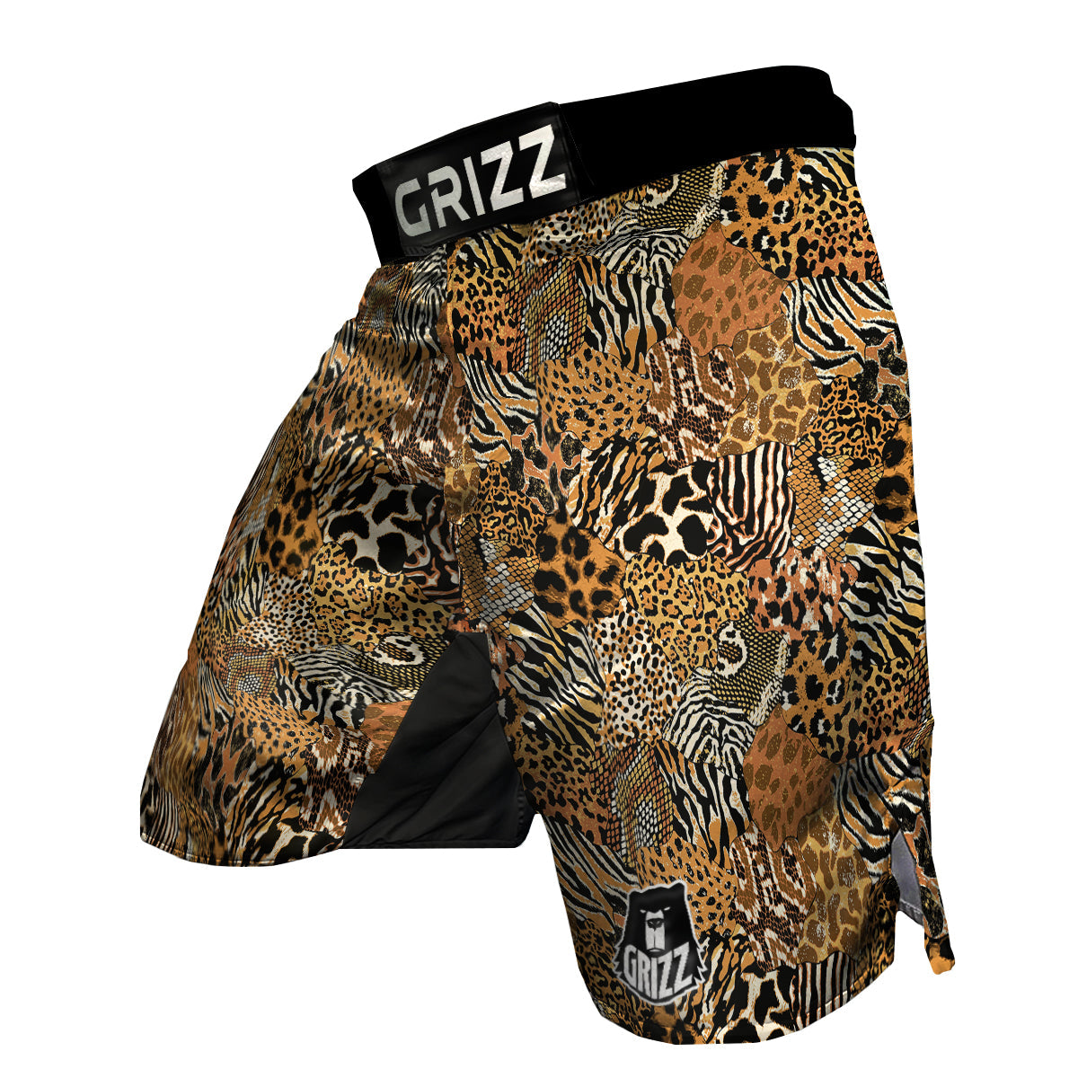 Wild Animal Skins Patchwork Print Pattern MMA Shorts
