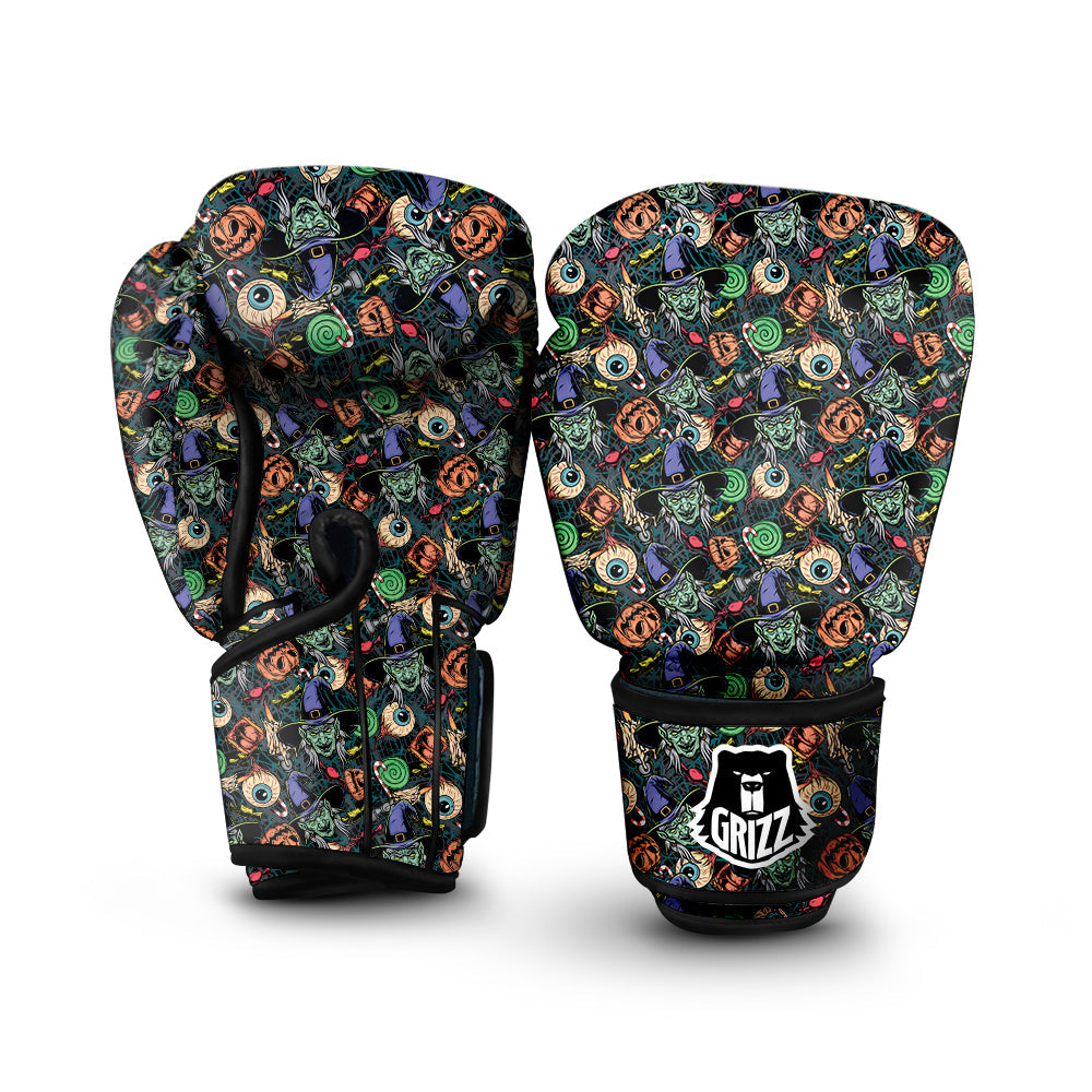 Witch Halloween Elements Print Pattern Boxing Gloves