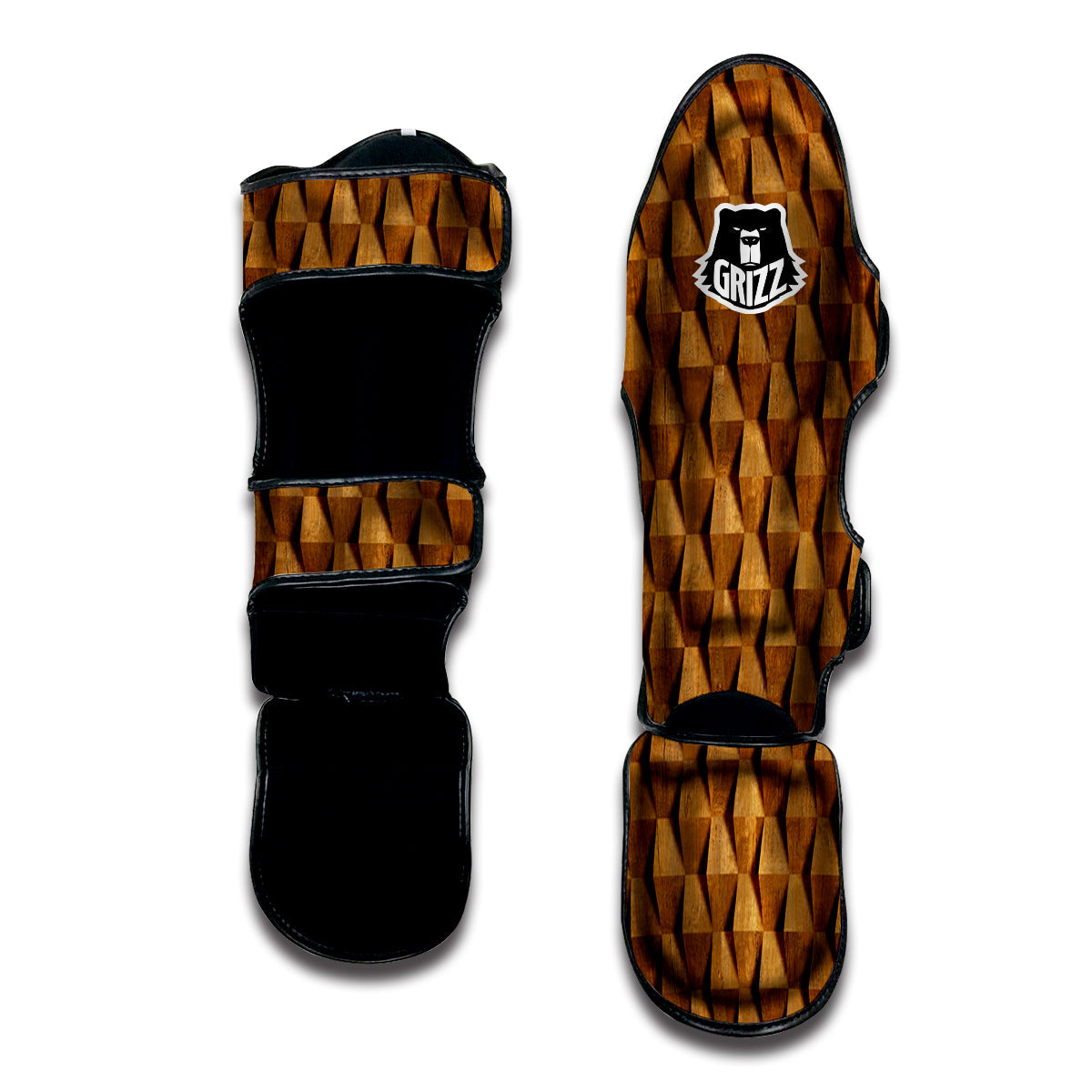 Wood Wall 3D Print Pattern Muay Thai Shin Guards – Grizzshopping