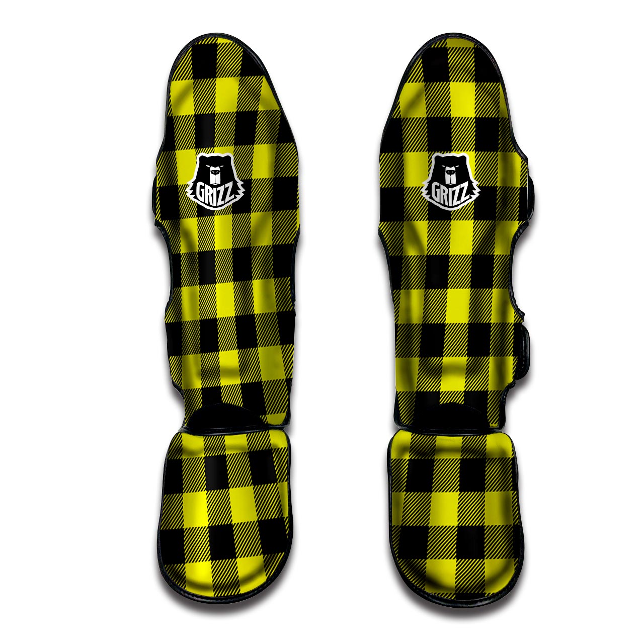 Yellow Plaid Muay Thai Shin Guard
