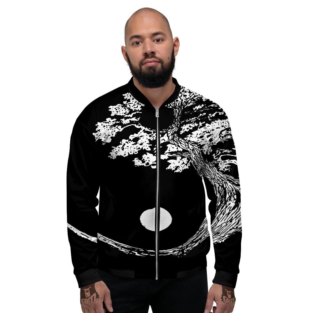 Yin Yang Roots Print Men's Bomber Jacket