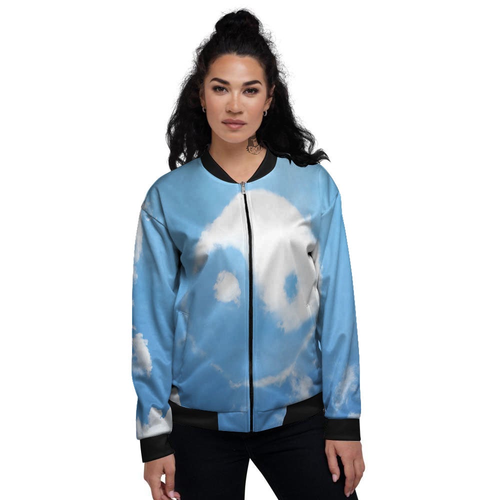 Yin Yang Space And Sky Print Women's Bomber Jacket