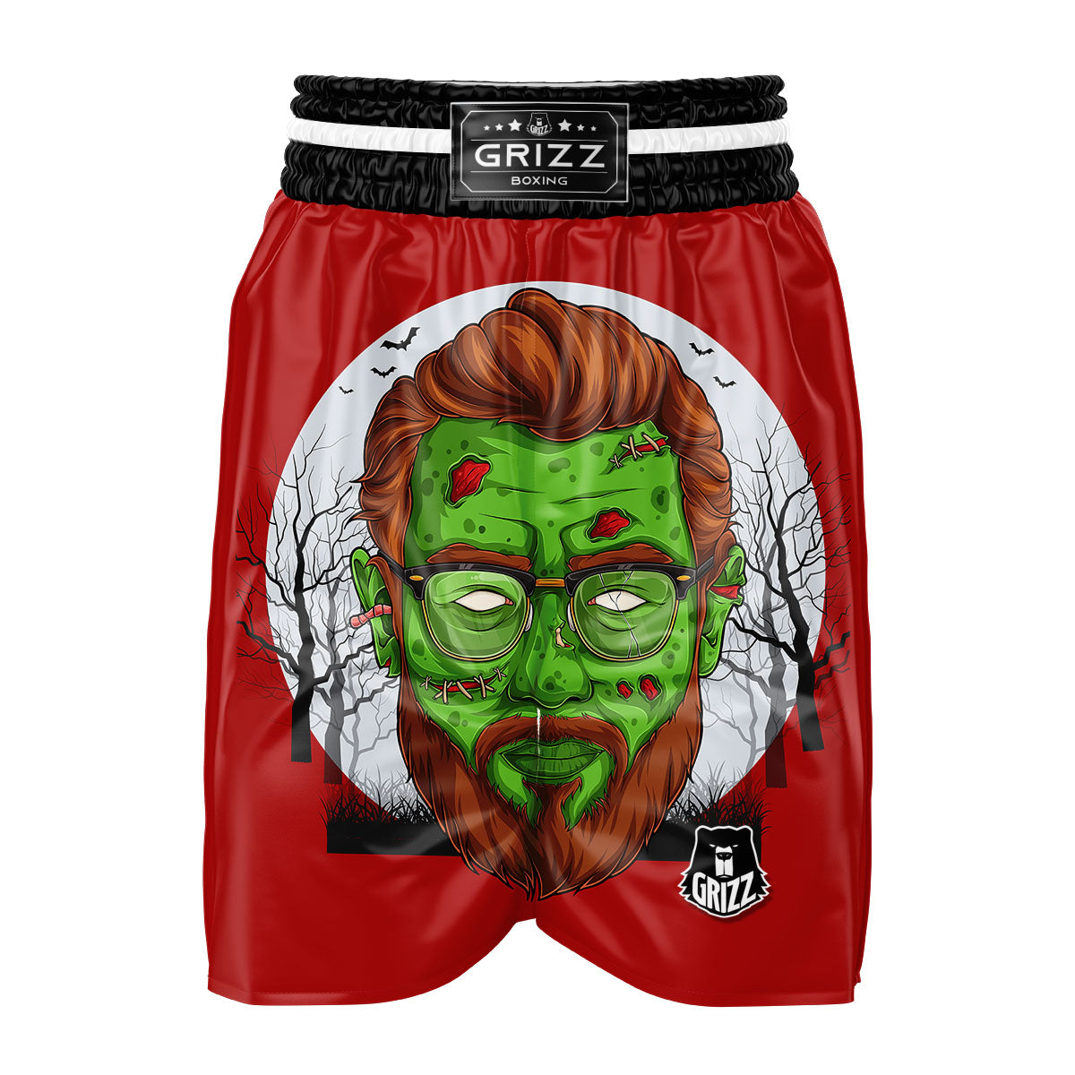 Zombie Face Halloween Character Print Boxing Shorts