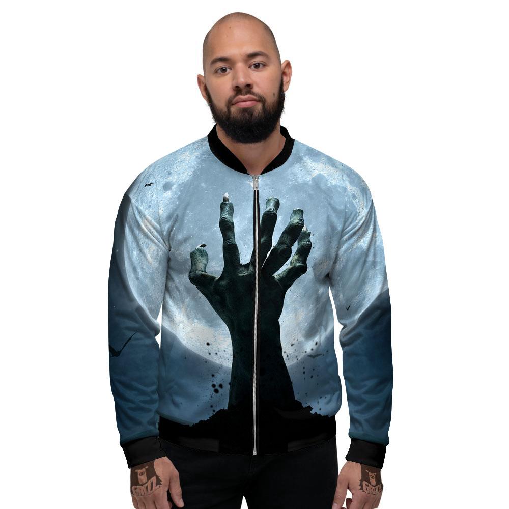 Zombie Hands Scary Print Men's Bomber Jacket