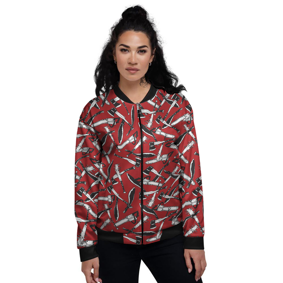 Zombie Killer Weapon Print Pattern Women's Bomber Jacket